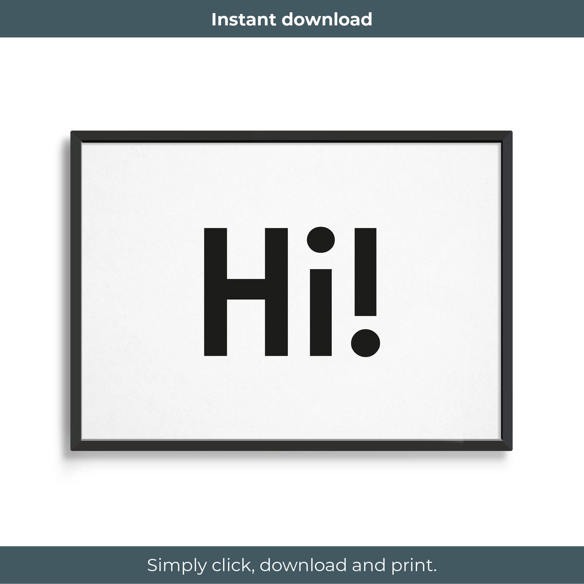Hi! Poster | Printable Modern Wall Art - Etsy UK
