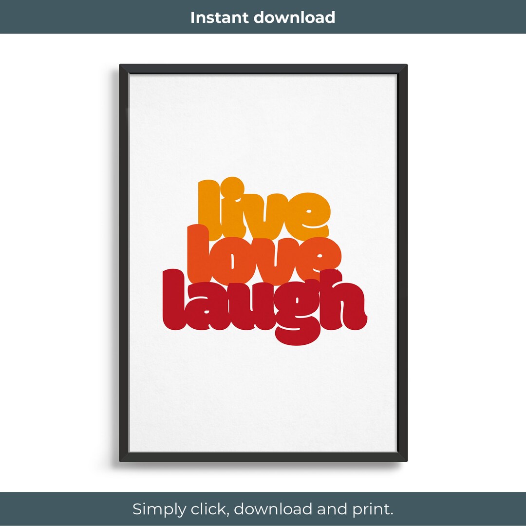 Live Love Laugh Poster | Printable Modern Wall Art - Etsy