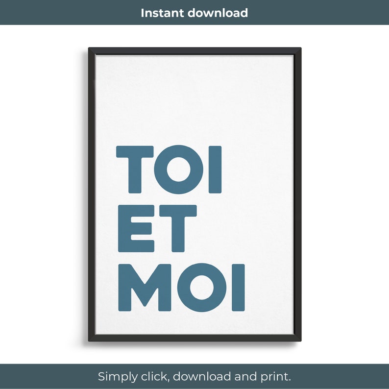 Toi Et Moi French Poster | You and Me | Printable Modern Wall Art - Etsy