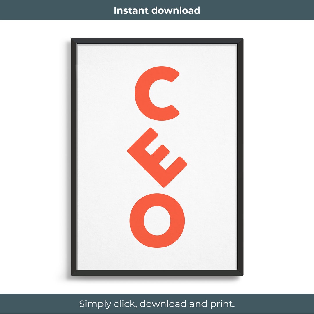 CEO Poster | Printable Modern Wall Art - Etsy