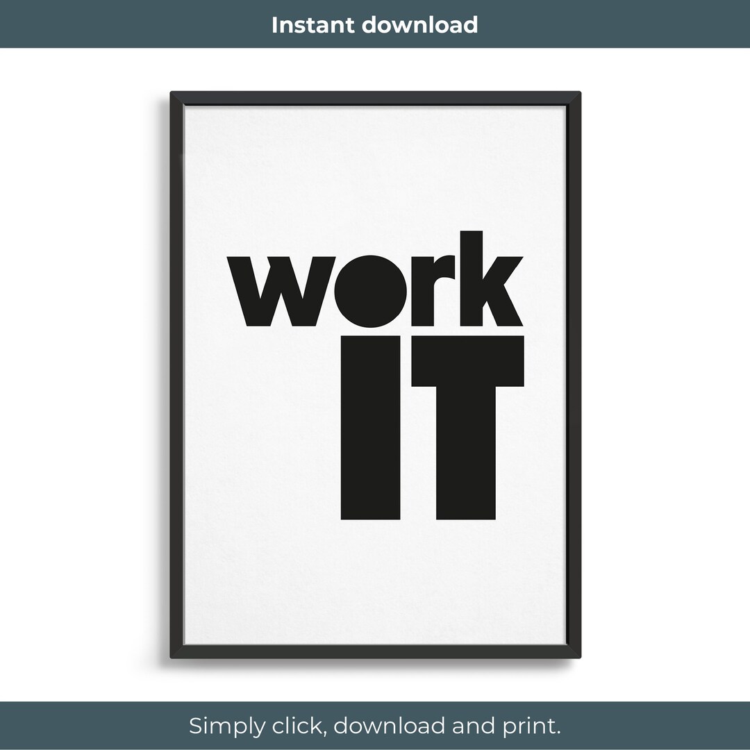 Work It Printable Poster - Etsy