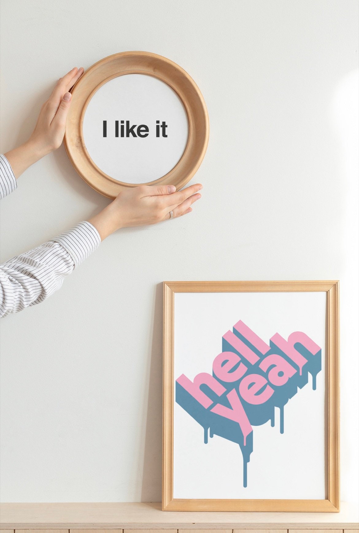 Hell Yeah Poster in Pink and Blue - Etsy UK