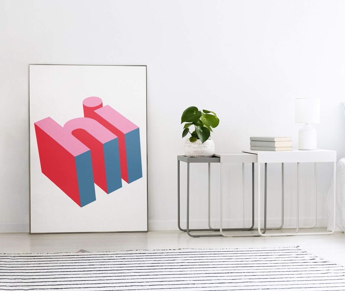 Hi Graphic Poster Printable - Etsy UK