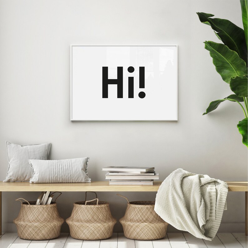 Hi! Poster | Printable Modern Wall Art - Etsy UK