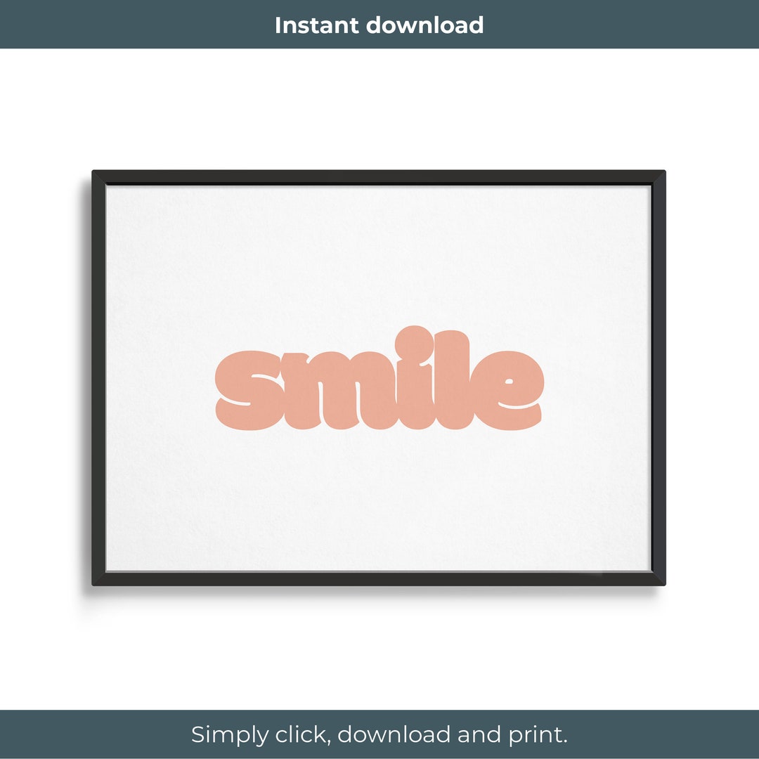 Smile Poster | Printable Modern Wall Art - Etsy
