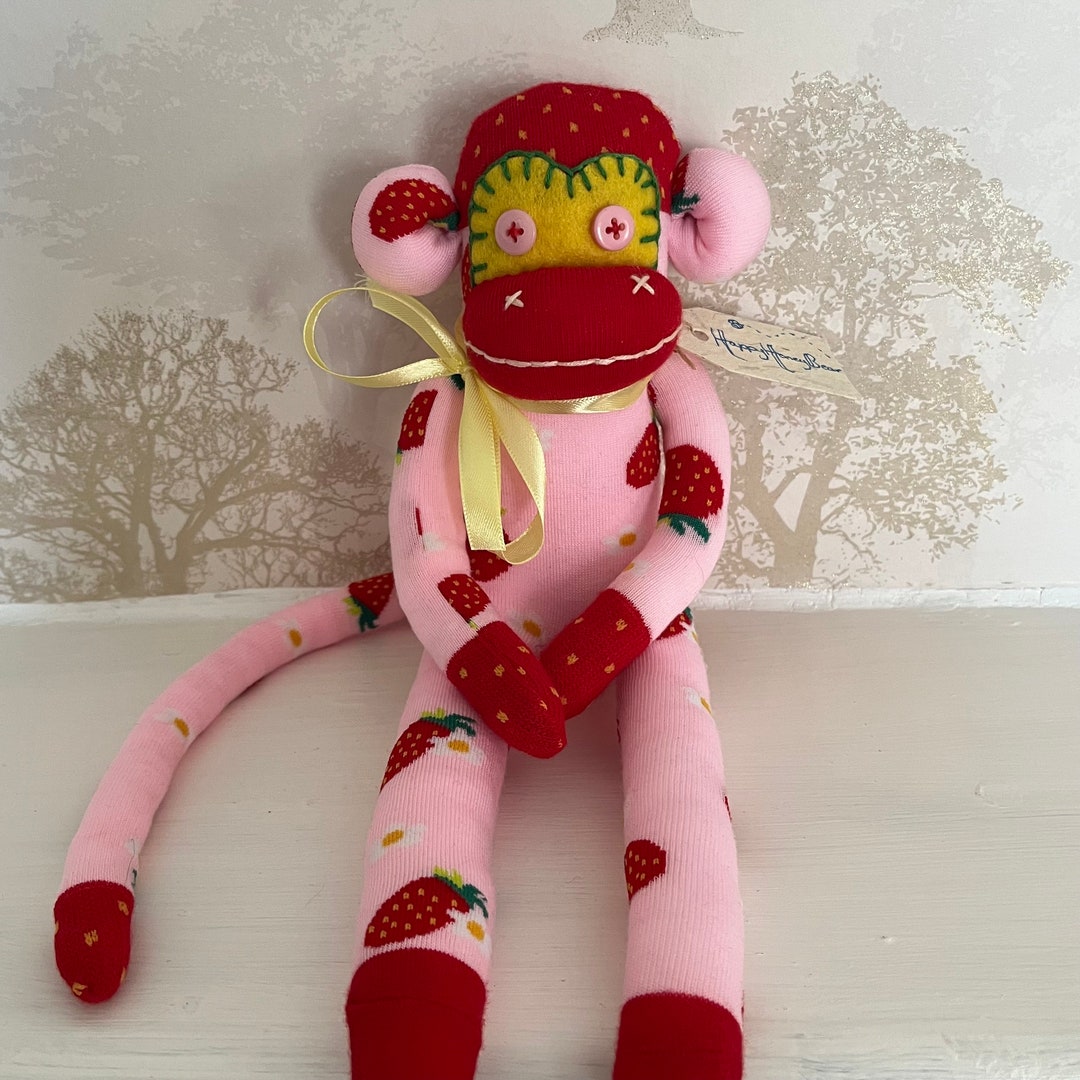 Handmade Sock Monkey UK Pip Plush Soft Toy Happy Cute Adorable Monkey ...