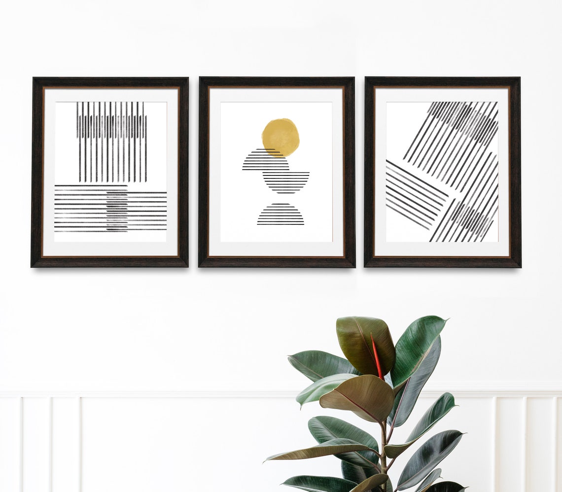 Set of 3 Prints Minimalist Art Line Art Set Abstract Prints | Etsy