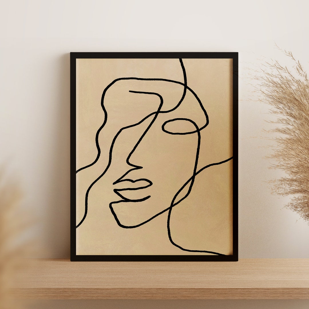 Minimalista Woman Line Drawing Single Line Face Art Print Simple Line