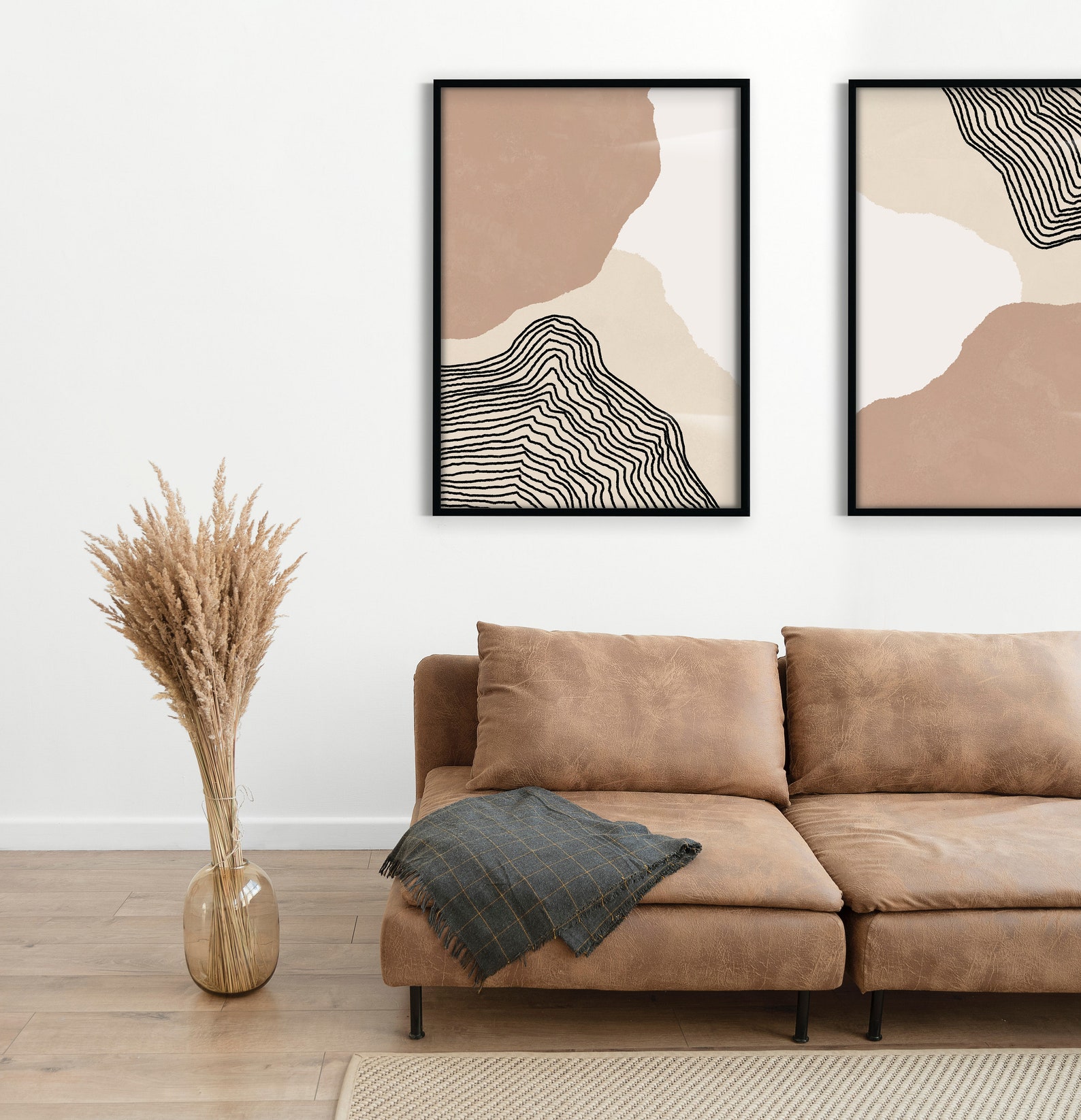 Earth Tone Abstract Art, Set of 2 Prints, Abstract Wall Art, Neutral ...