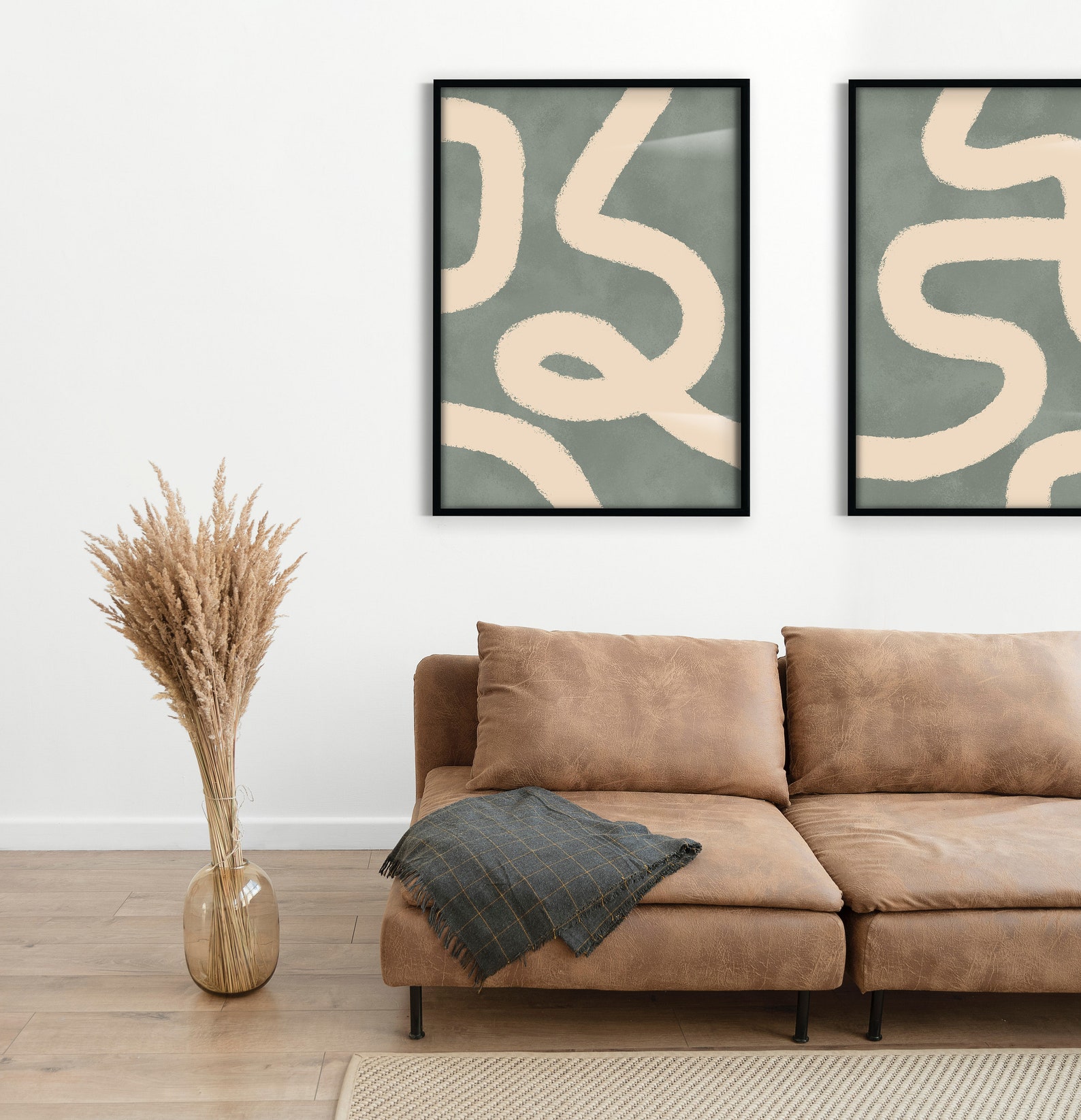 Abstract Line Art, Set of 2 Prints, Minimal Line Drawing Art, Wall ...
