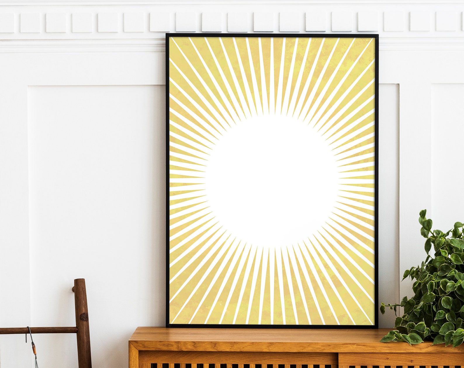Sun Wall Art, Sunburst Print, Abstract Sun Poster, Yellow Sun Print ...