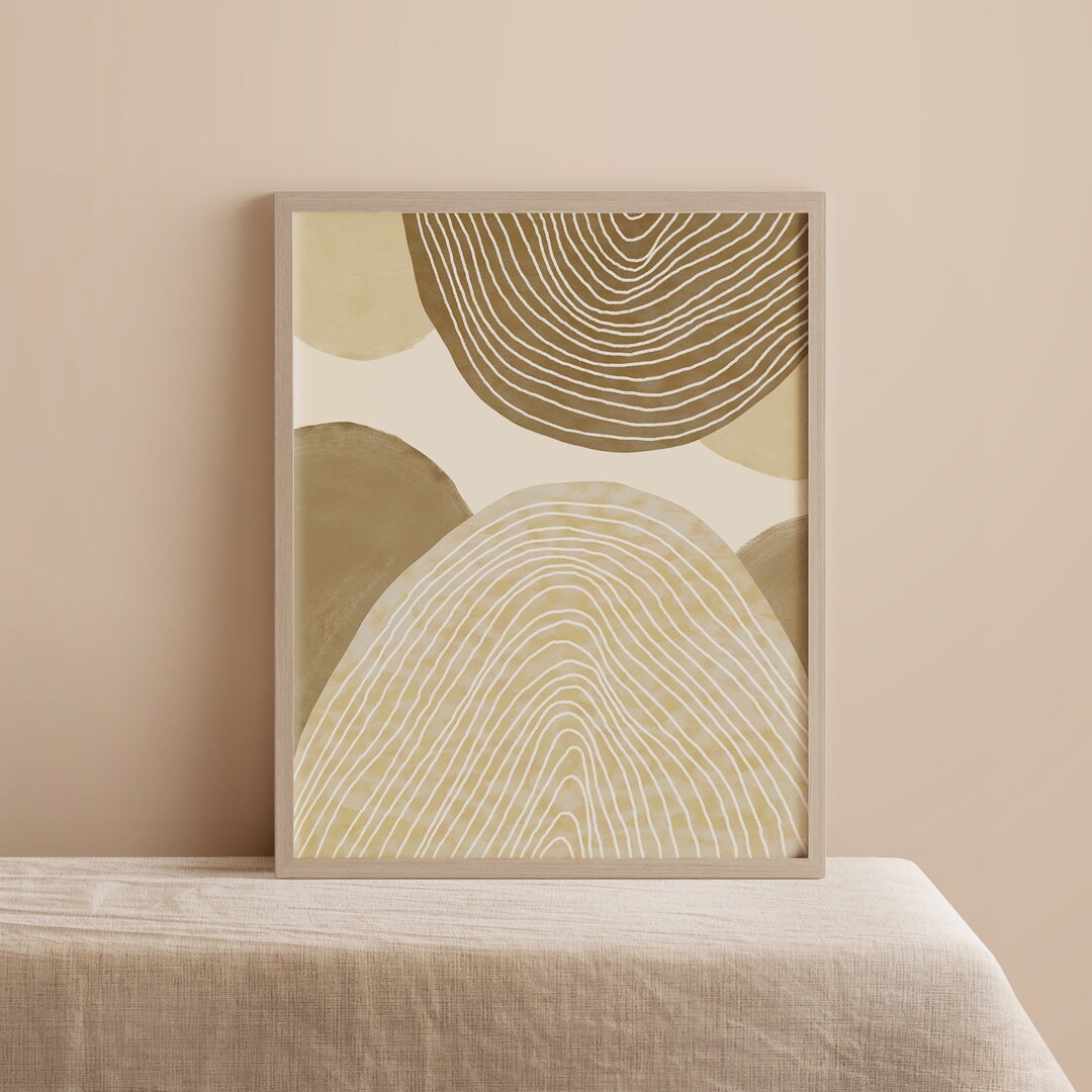 Abstract Boho Art Print: Earth Tones Organic Shapes (digital Download ...