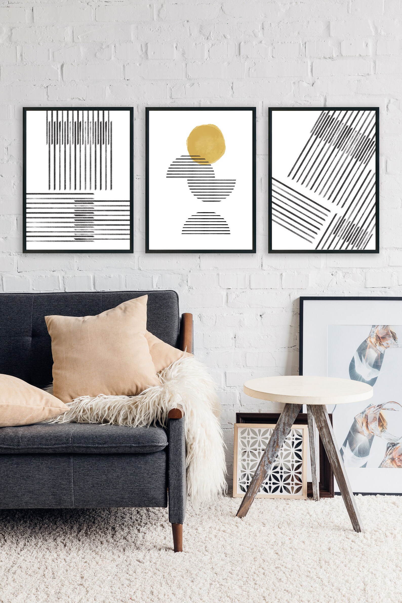 Set of 3 Prints Minimalist Art, Line Art Set, Abstract Prints Printable ...