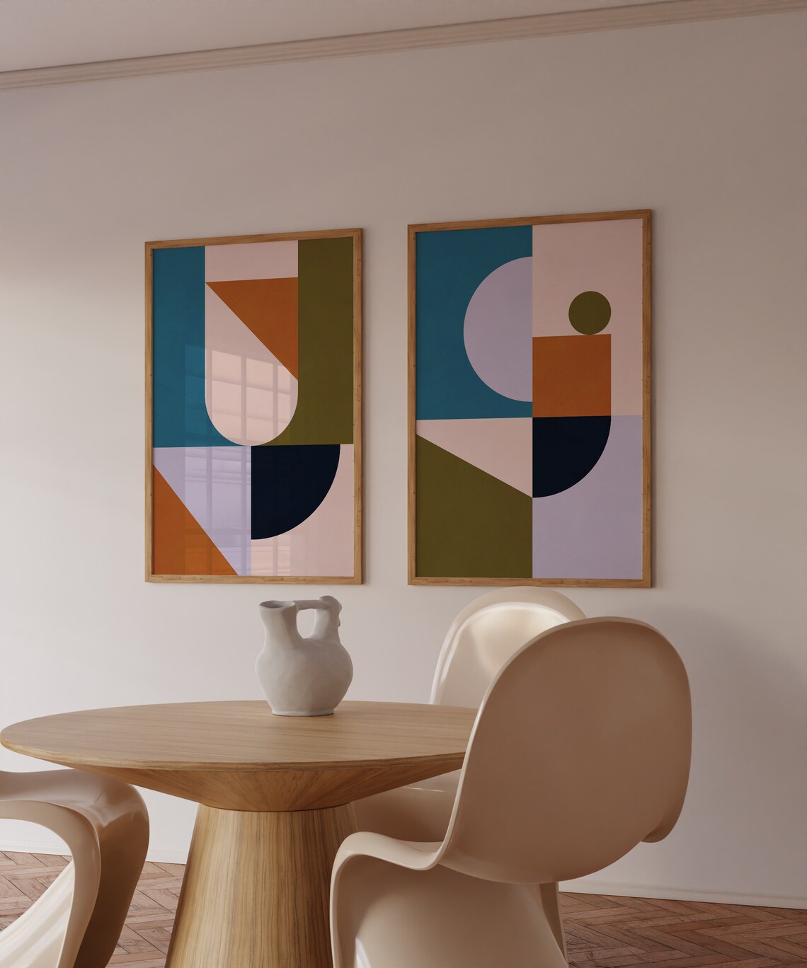 Geometric Shapes Abstract Wall Art Geometric Art Print Set of - Etsy