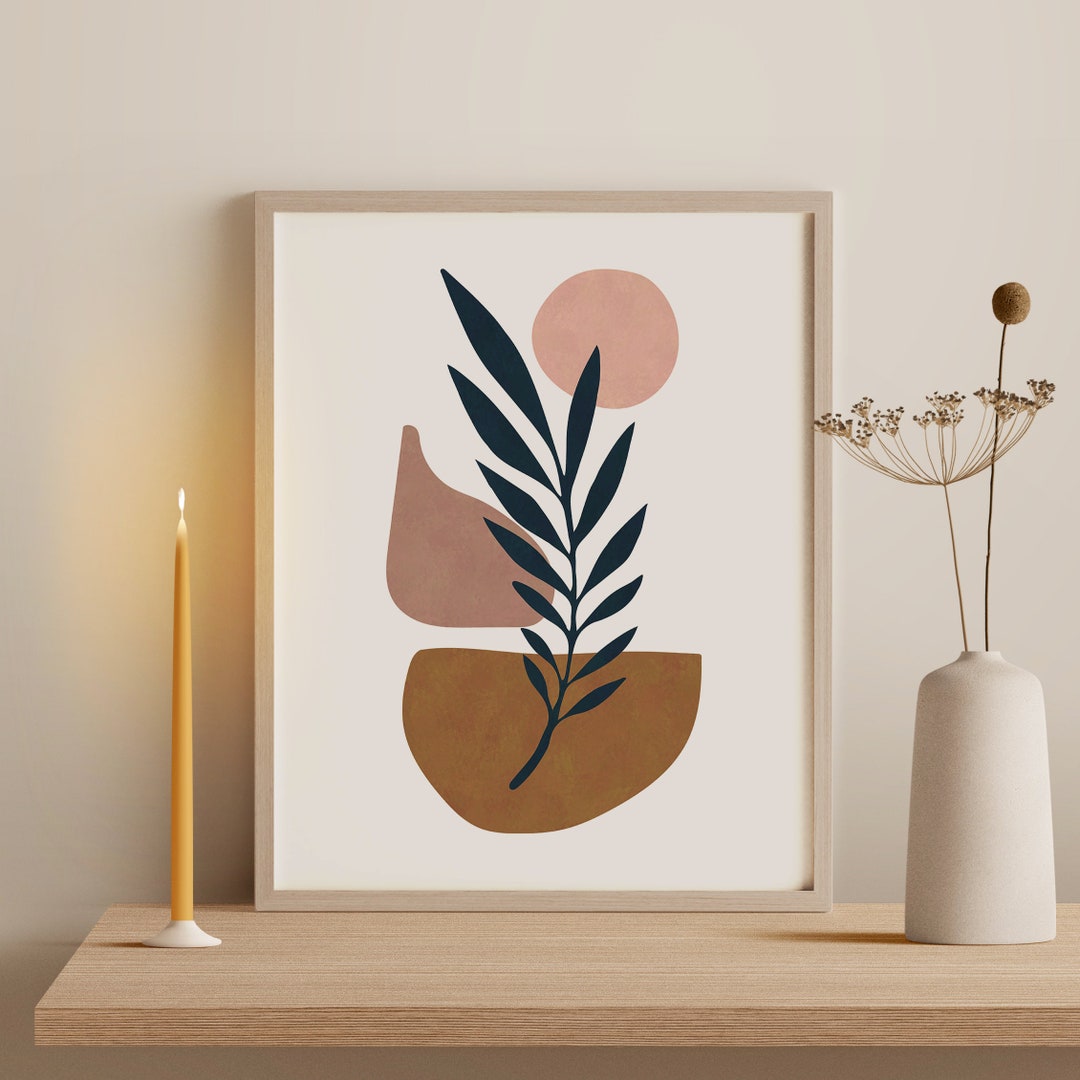 Boho Plant Art, Plant Poster, Abstract Botanical Print, Boho Wall Art ...