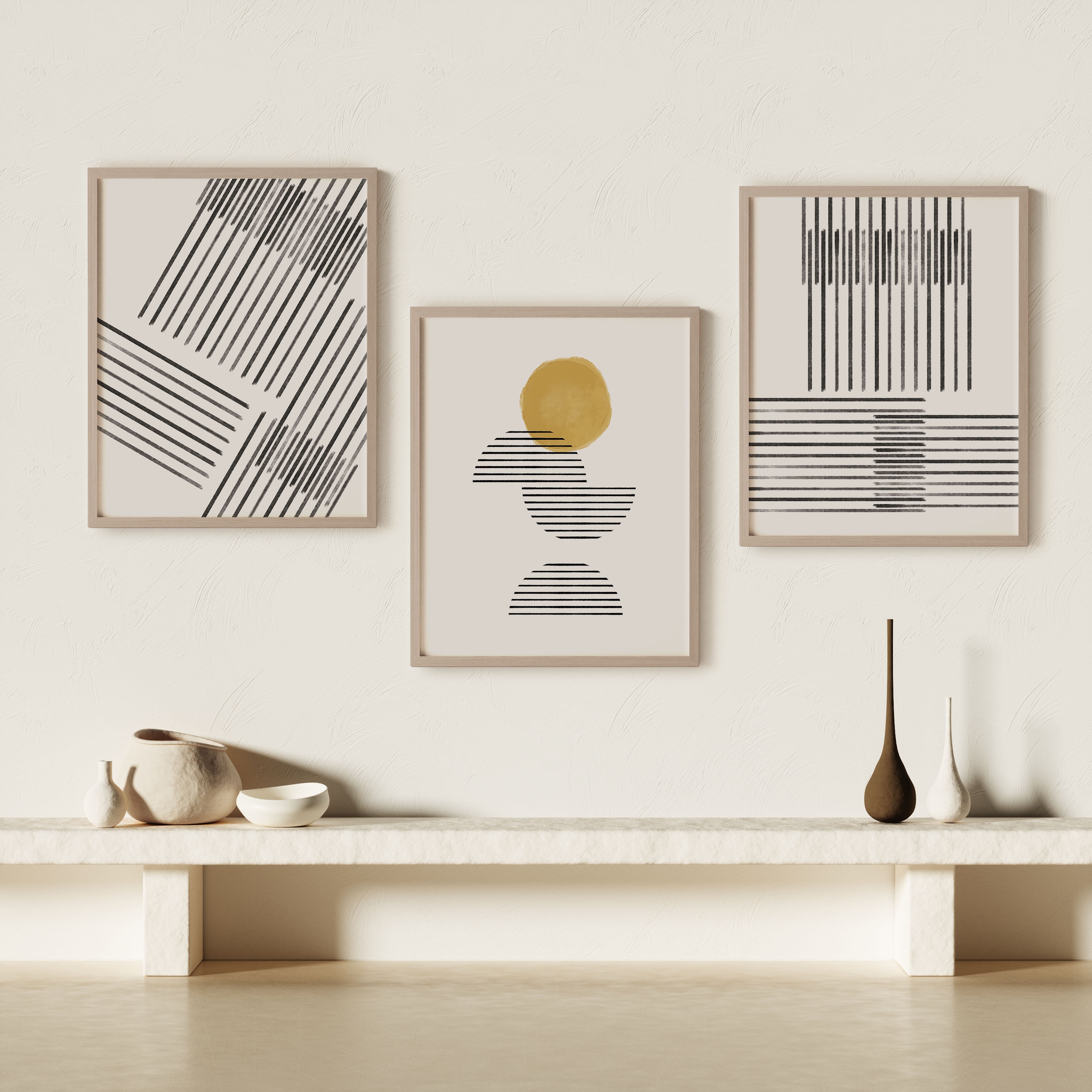 Set of 3 Prints Minimalist Art, Line Art Set, Abstract Prints Printable ...