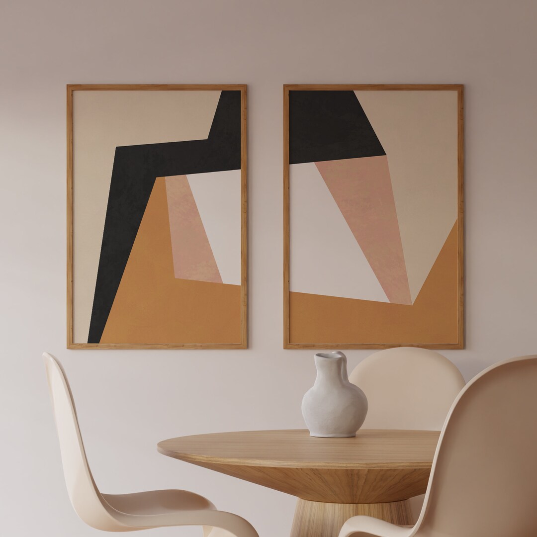 Geometric Wall Art, Set of 2 Printable Wall Art, Geometric Print ...
