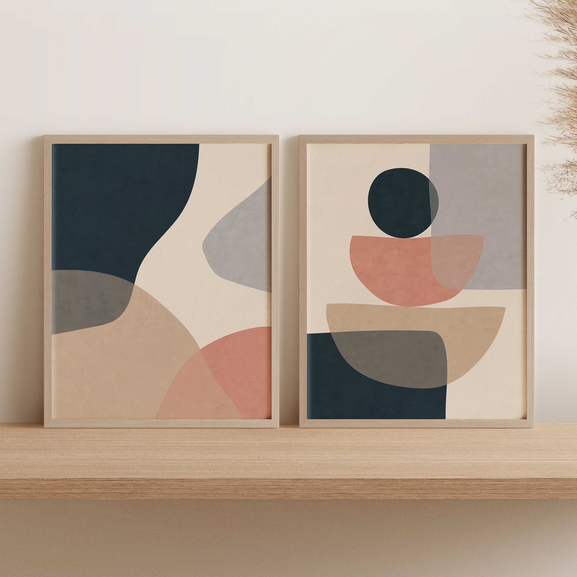 Colorful Geometric Art Print Set Colorful Wall Art Modern | Etsy