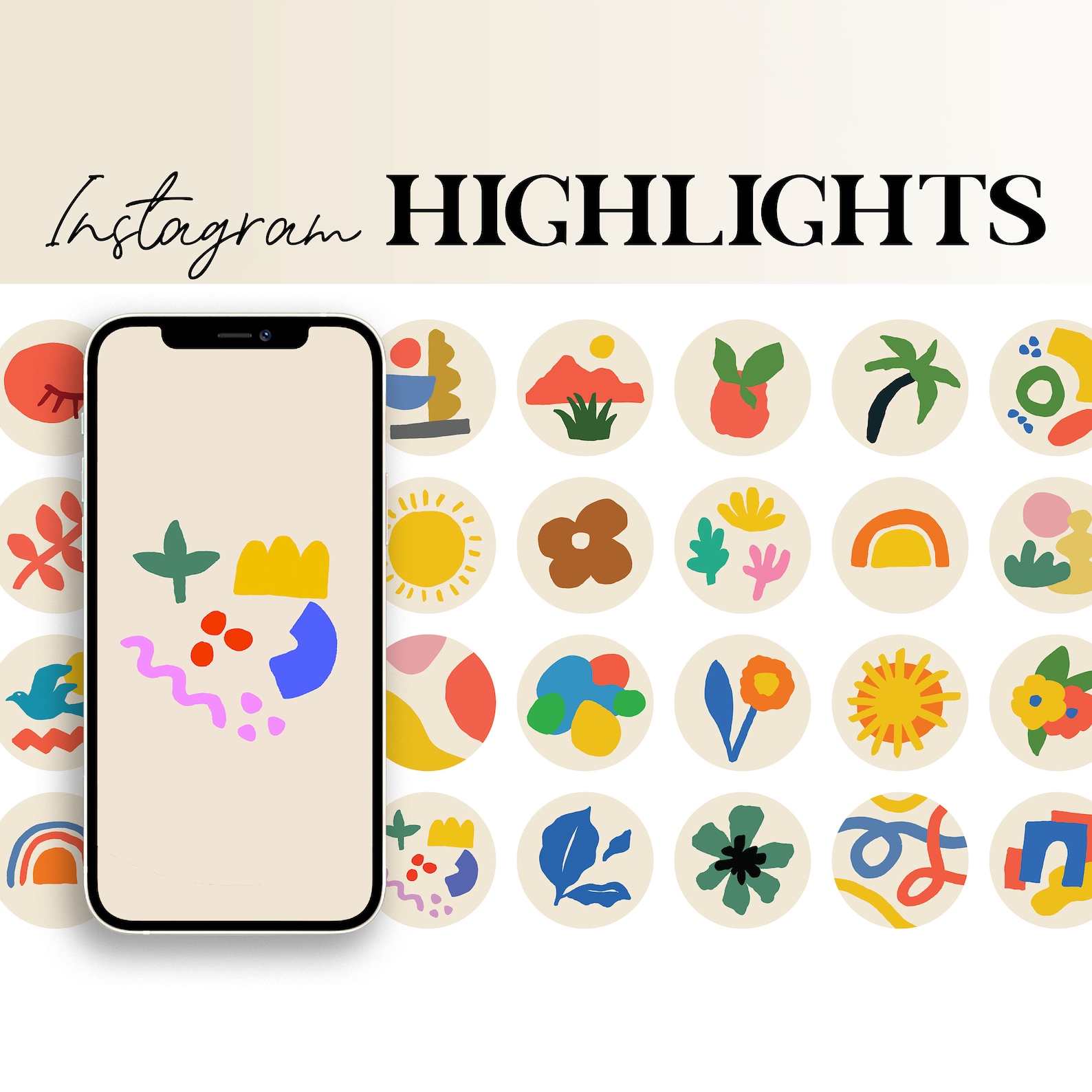 Colorful Instagram Highlight Covers, Abstract Insta Story Cover Icons ...