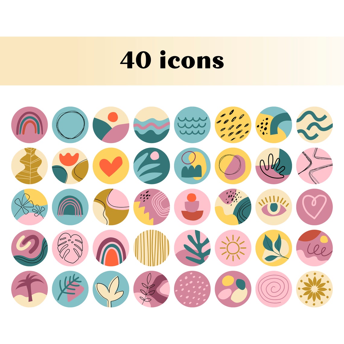 Colorful Instagram Highlight Covers Bright Colorful - Etsy