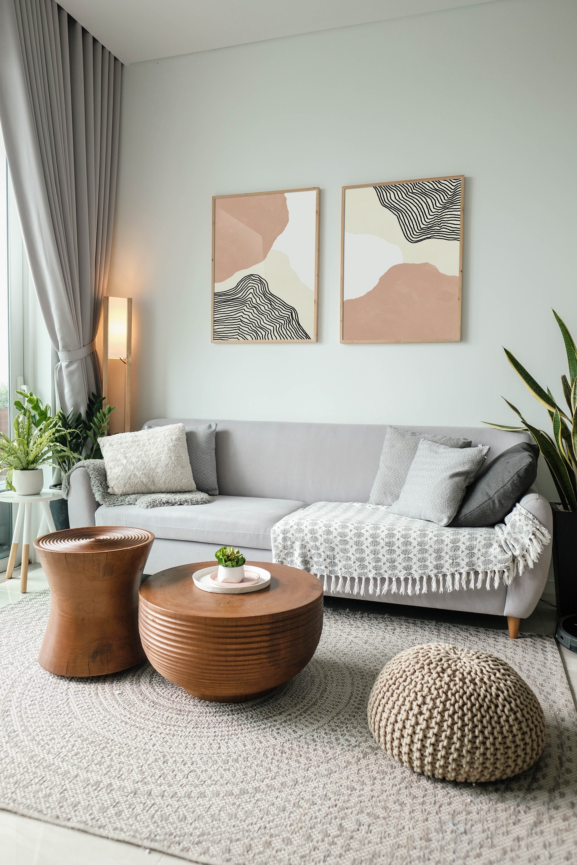 Earth Tone Abstract Art, Set of 2 Prints, Abstract Wall Art, Neutral ...