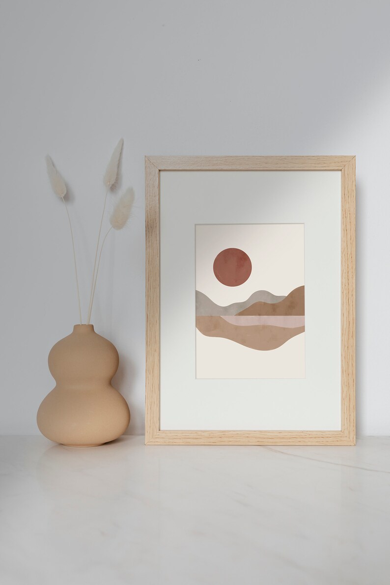 Boho Landscape Print Boho Poster Mountain Painting Earth | Etsy