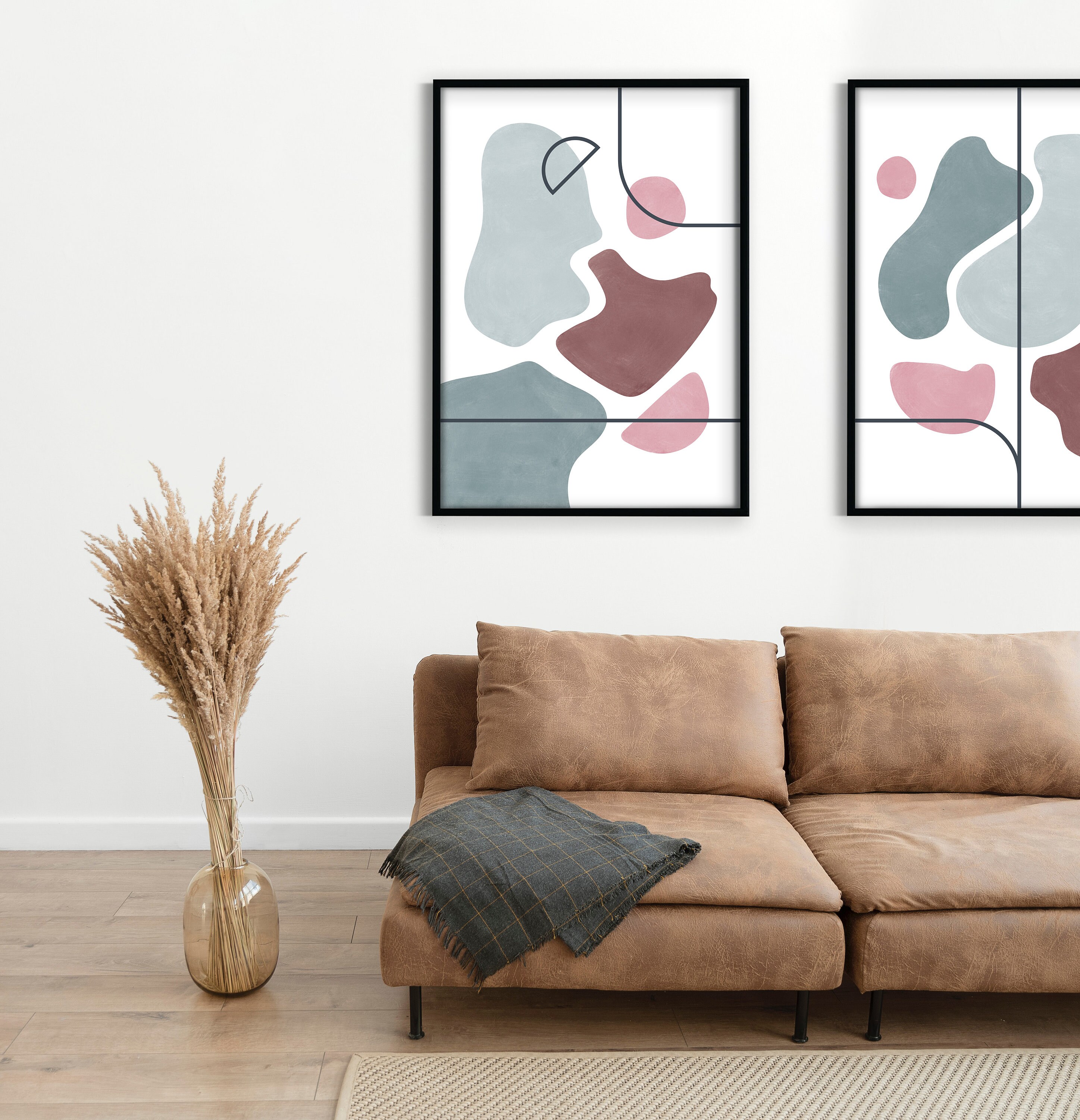 Colorful Abstract Art Abstract Set of 2 Prints Colorful - Etsy