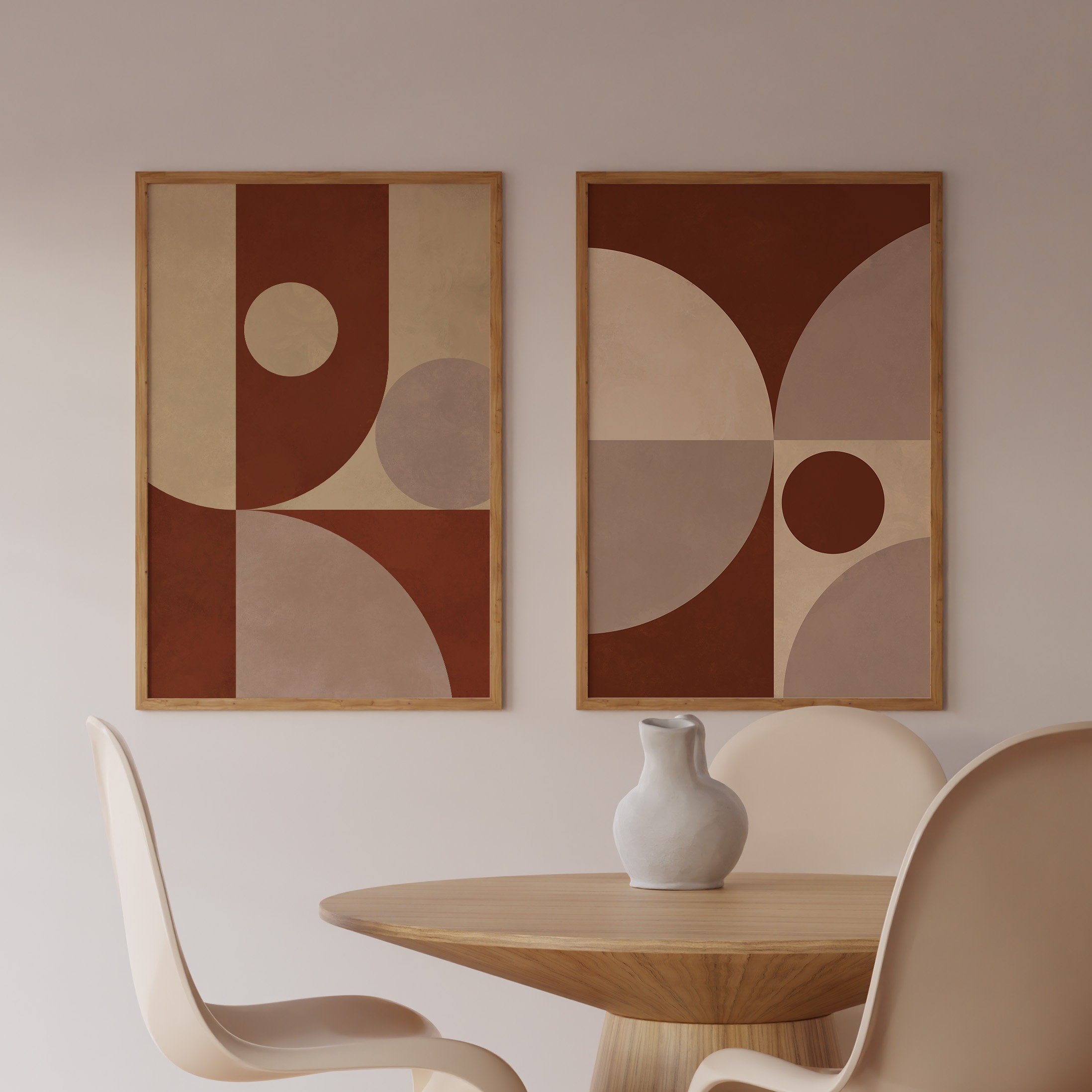 Abstract Wall Art Prints, Geometric Art Set of 2, Gallery Wall Art ...
