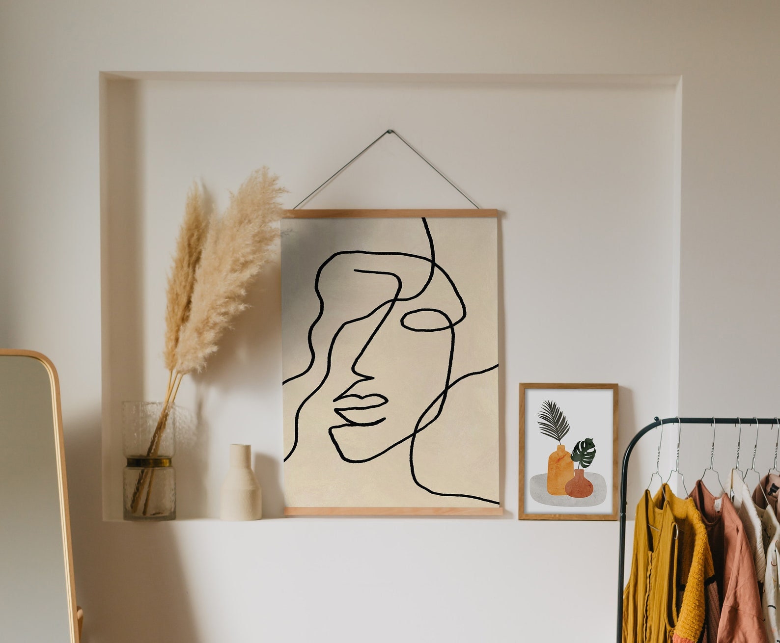 Minimalista Woman Line Drawing Single Line Face Art Print Simple Line