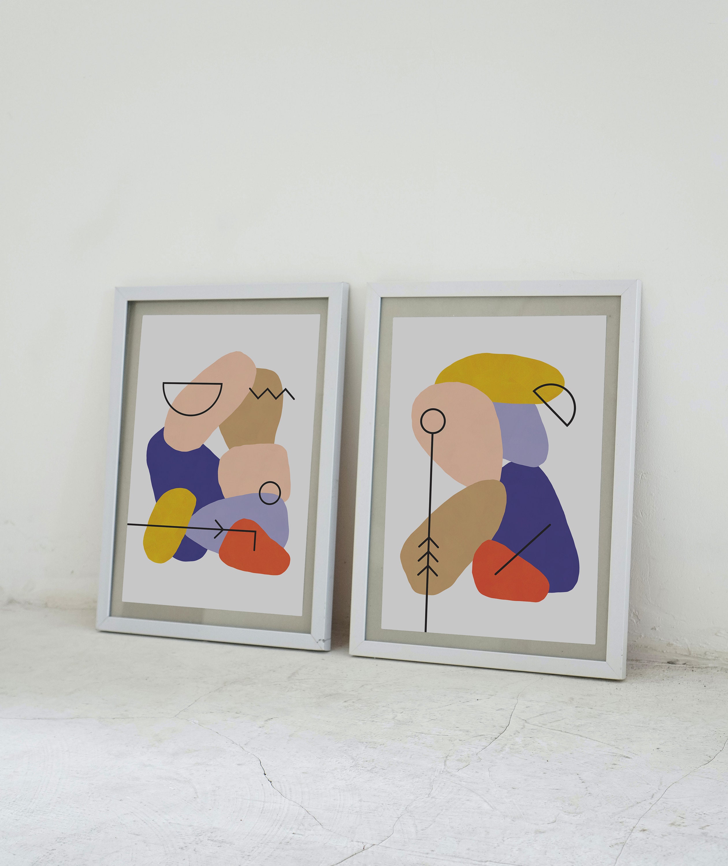 Set of Two Art Prints Colorful Wall Art Colorful Art Prints - Etsy