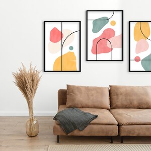 Colorful Abstract Art, Abstract Set of 3 Prints, Colorful Printable ...