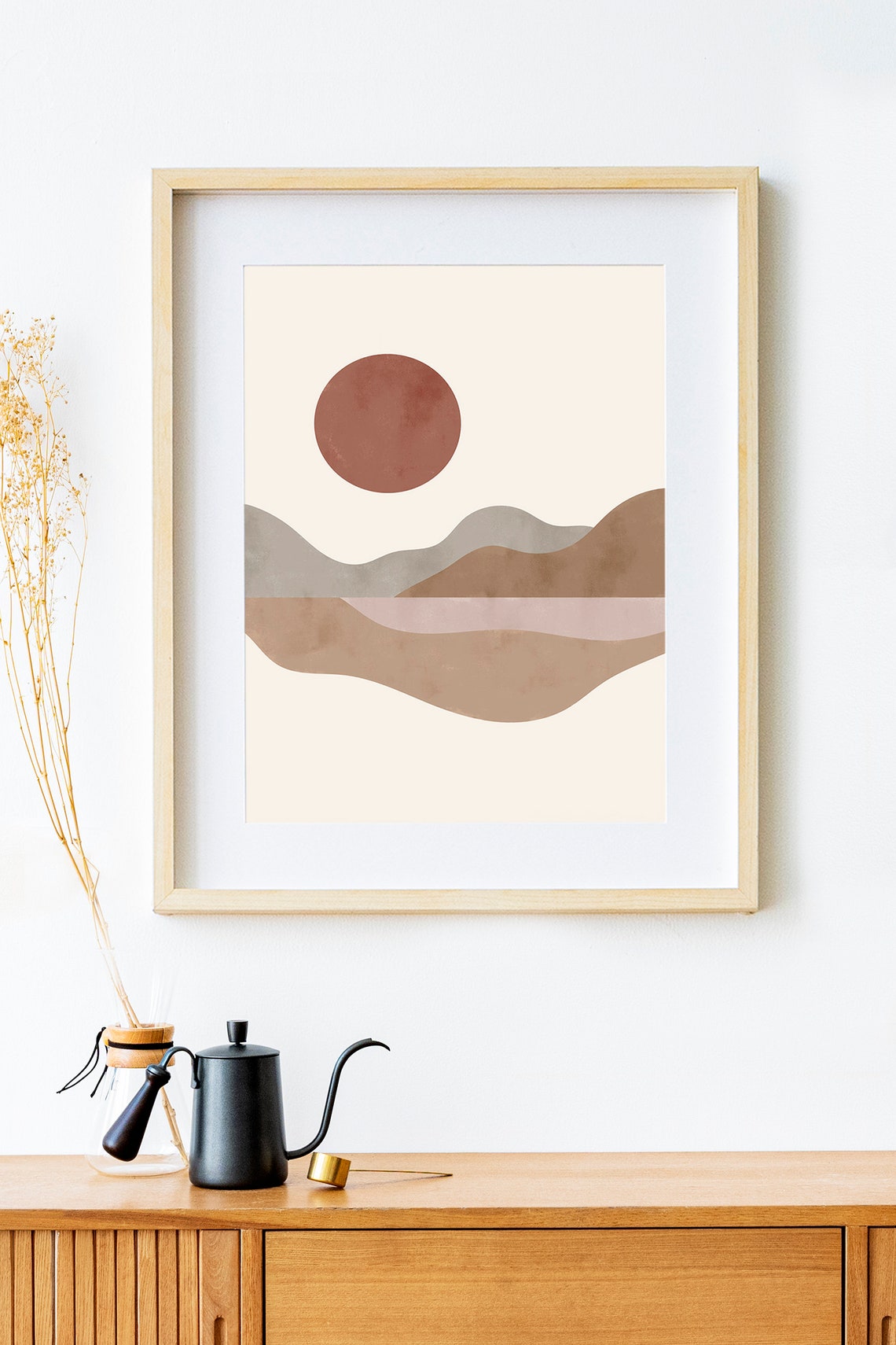 Boho Landscape Print Boho Poster Mountain Painting Earth | Etsy