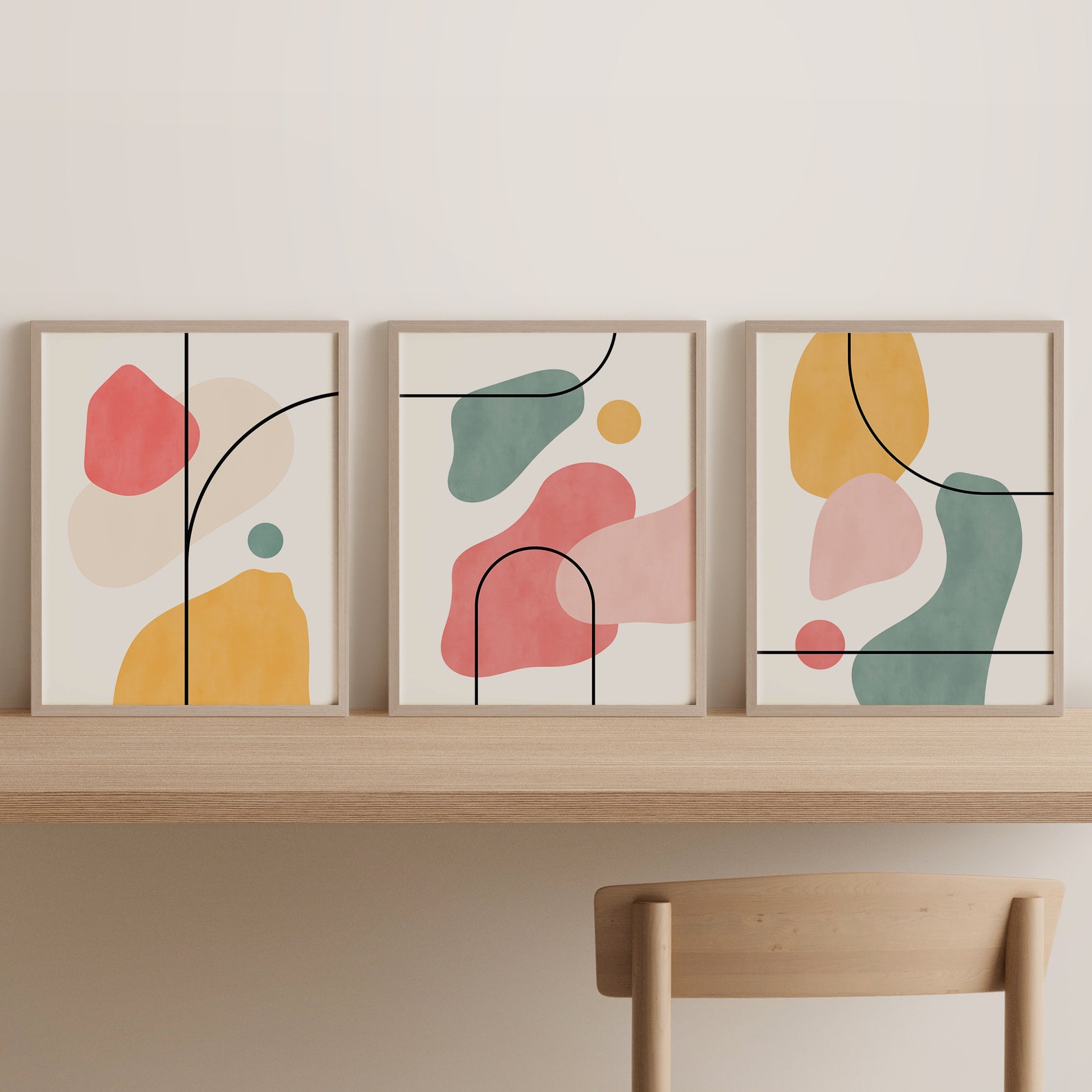 Colorful Abstract Art Abstract Set of 3 Prints Colorful - Etsy