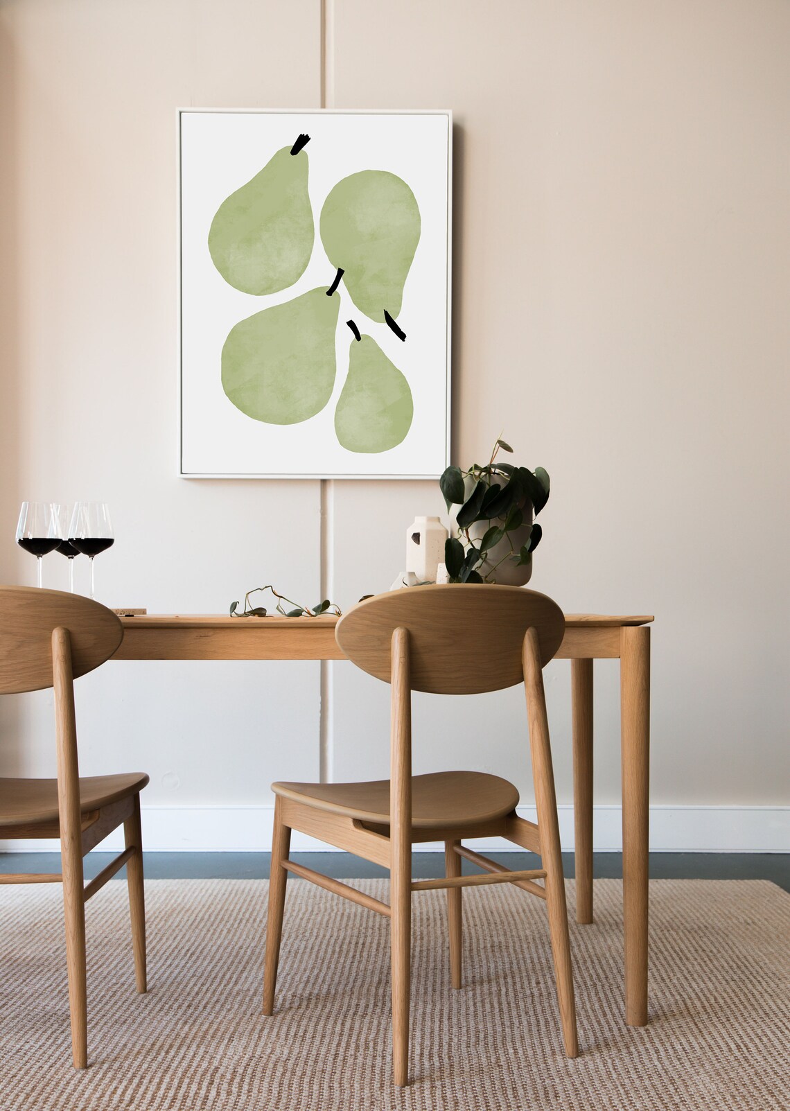 Pear Art Print Kitchen Wall Decor Fruit Wall Art Green - Etsy