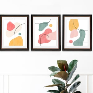 Colorful Abstract Art, Abstract Set of 3 Prints, Colorful Printable ...