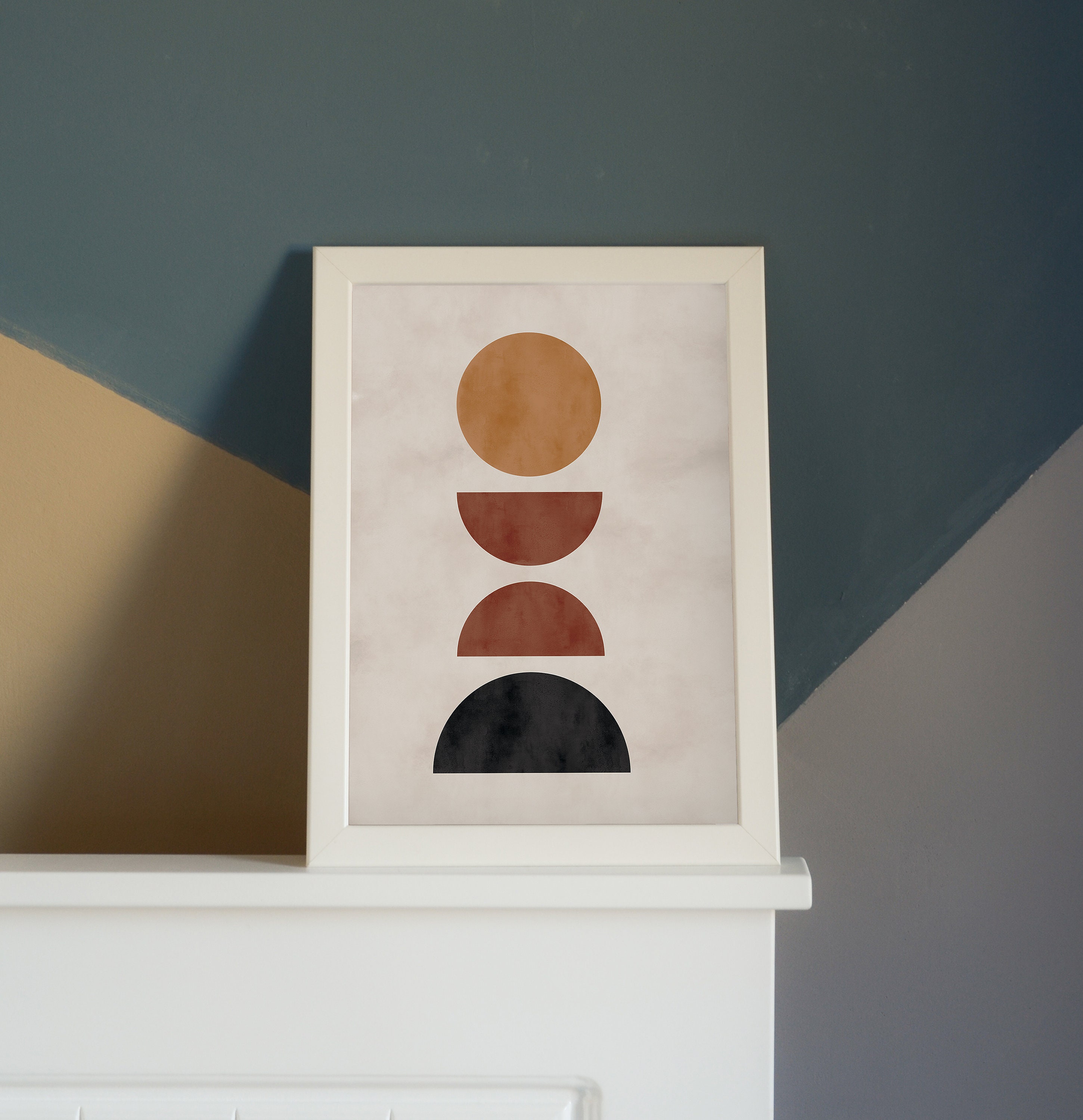 Balance Shape Art, Geometric Shapes, Balance Print, Earth Tones Art ...