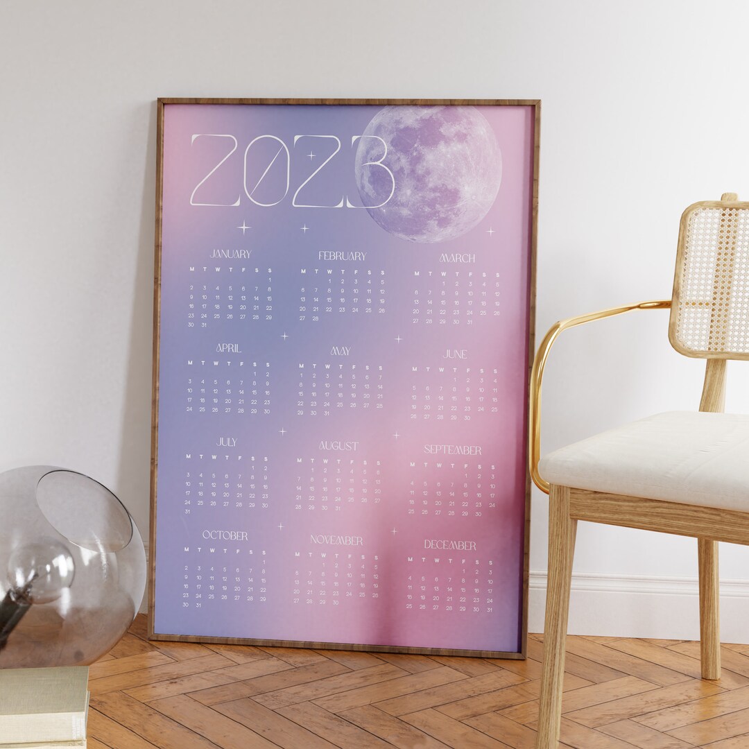 2023 Calendar, Printable Wall Calendar, Yearly Calendar, Minimalist ...