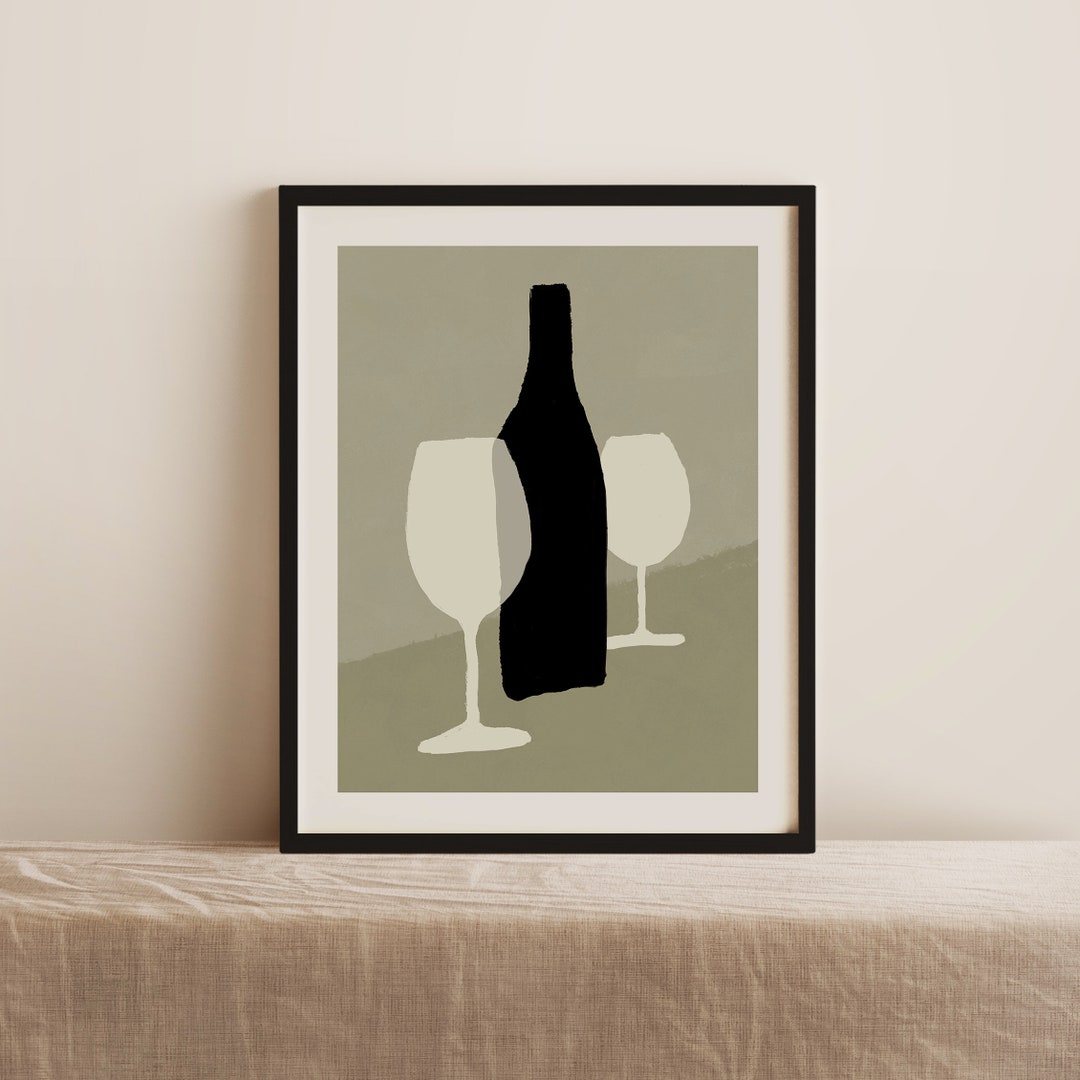 Wine Art Print, Wine Print, Wine Lover Wall Art, Wine Poster, Minimal ...