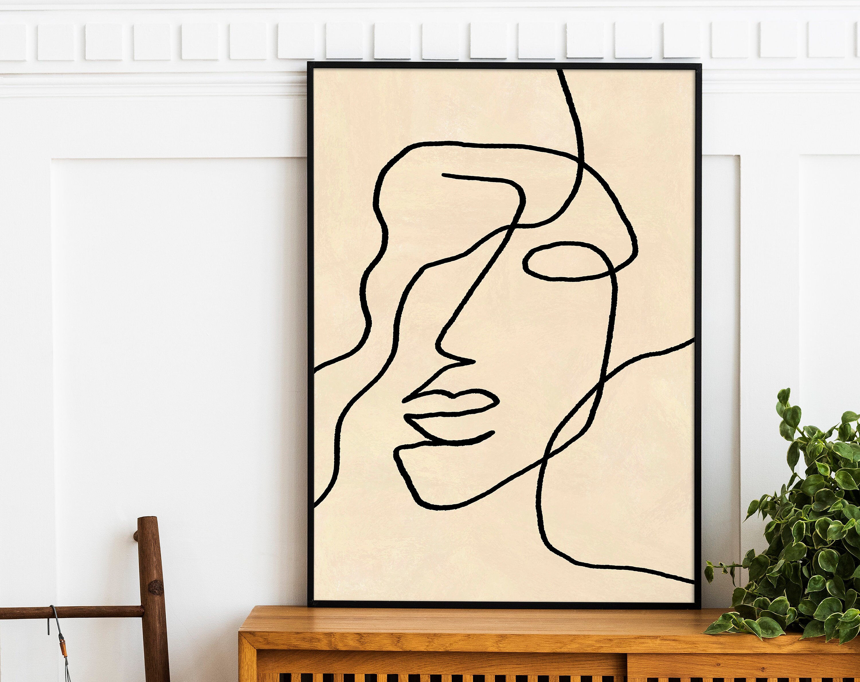 Minimalista Woman Line Drawing Single Line Face Art Print Simple Line