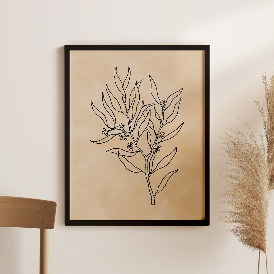 Plant Print, Minimalist Line Drawing Plant Poster, House Plant Print ...