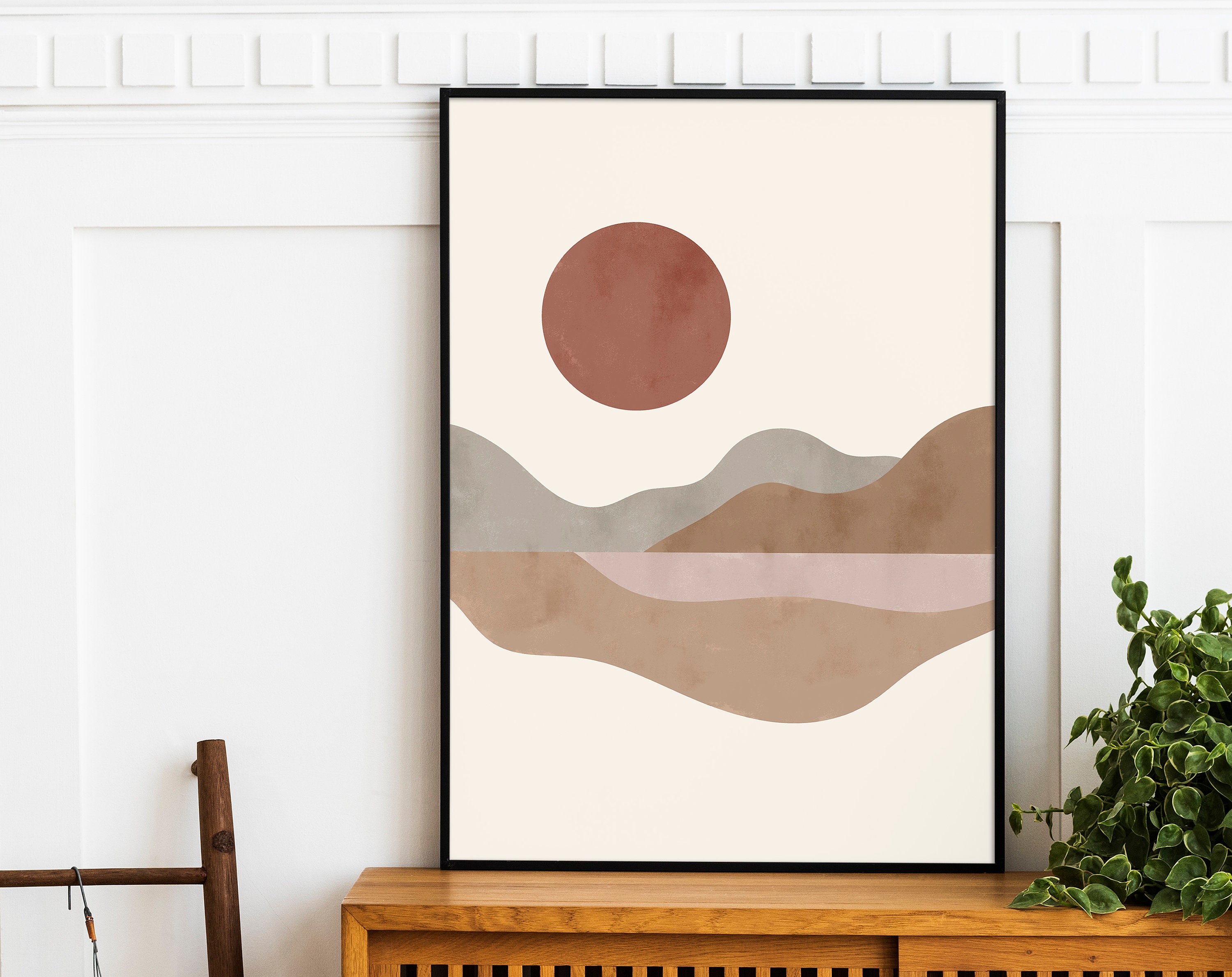 Boho Landscape Print Boho Poster Mountain Painting Earth - Etsy