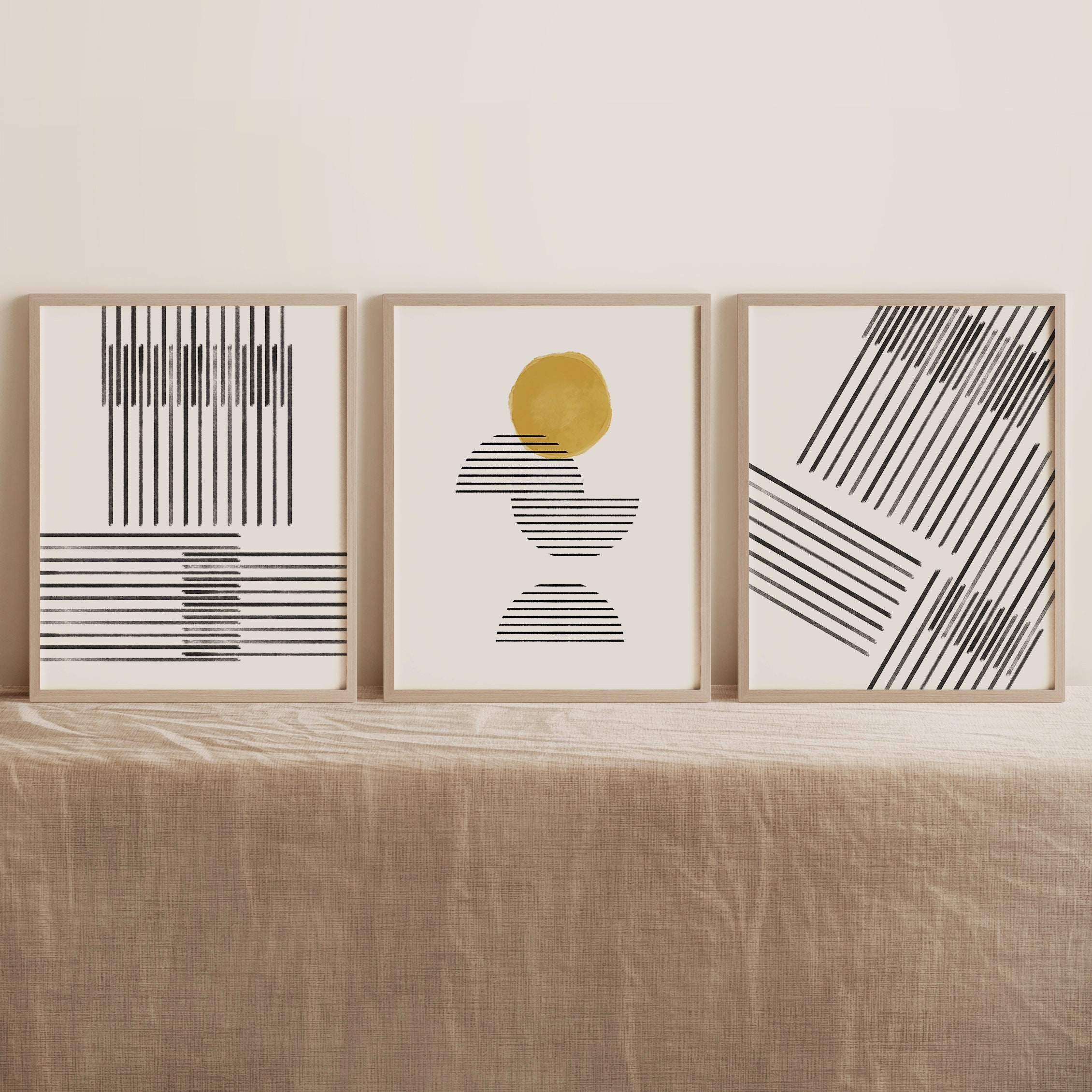 Set of 3 Prints Minimalist Art, Line Art Set, Abstract Prints Printable ...