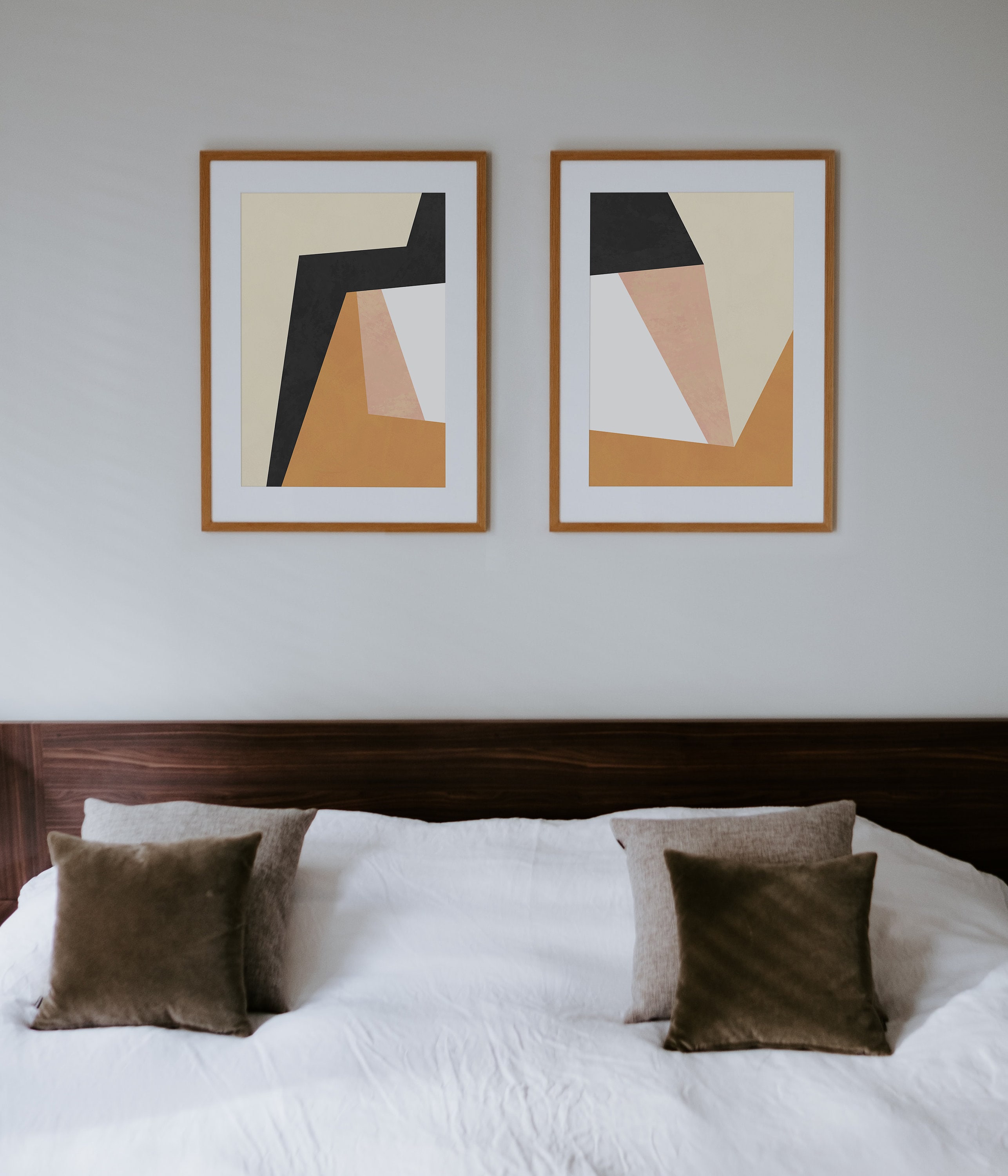 Geometric Wall Art Set of 2 Printable Wall Art Geometric | Etsy