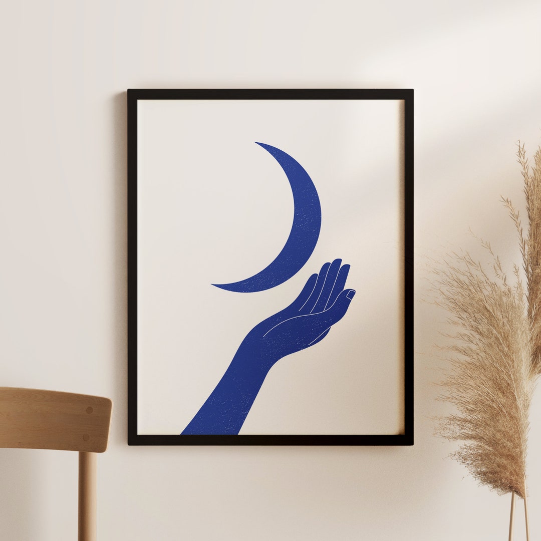 Moon Hand Art Print, Astrology Print, Holding Moon Wall Art, Magical ...