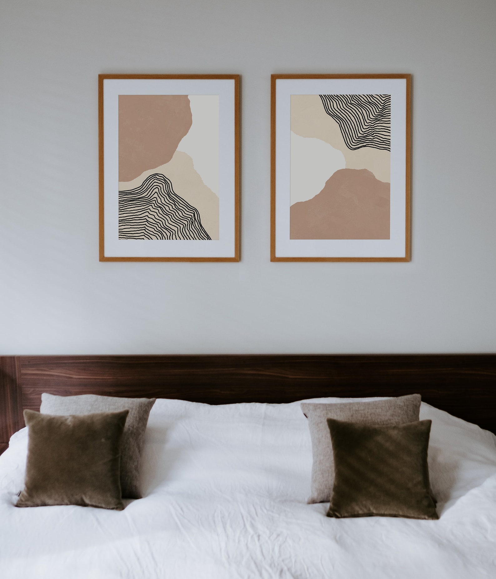 Earth Tone Abstract Art Set of 2 Prints Abstract Wall Art | Etsy