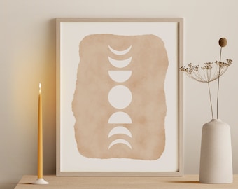 Moon Print, Phases of the Moon, Moon Wall Art, Moon Phases Poster ...