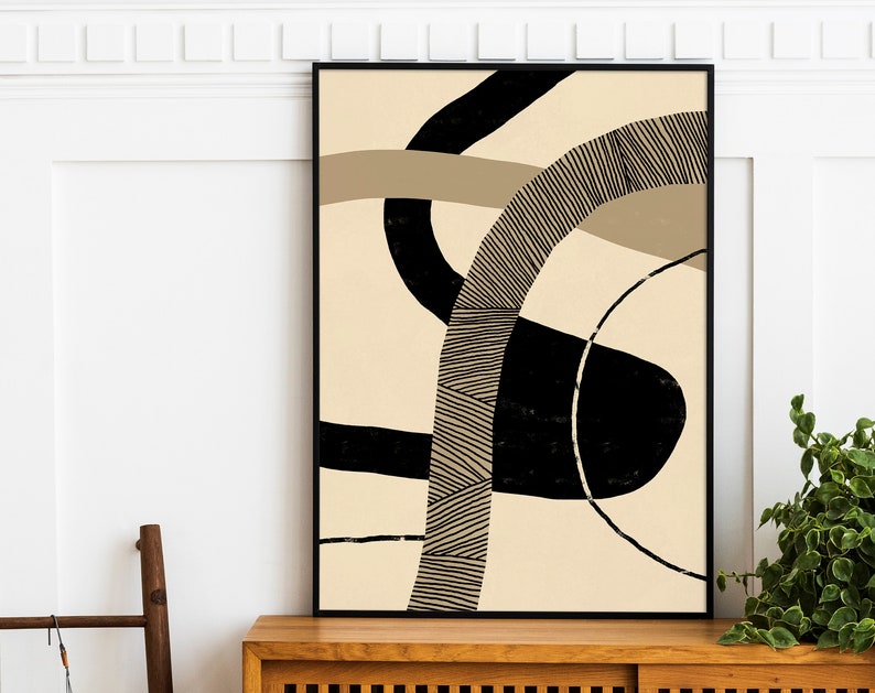 Abstract Art Print Printable Line Art Abstract Shapes Wall - Etsy