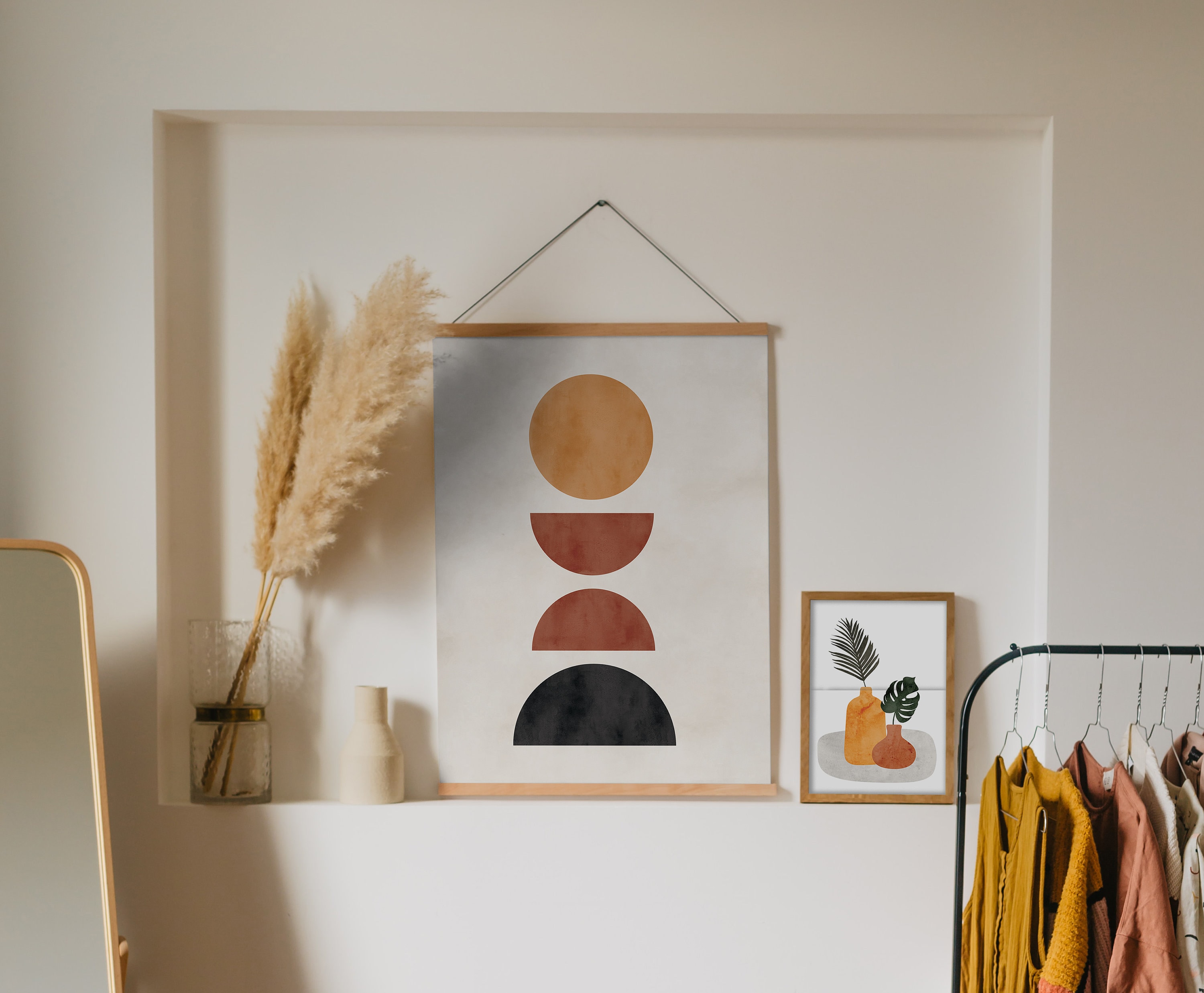 Balance Shape Art, Geometric Shapes, Balance Print, Earth Tones Art ...