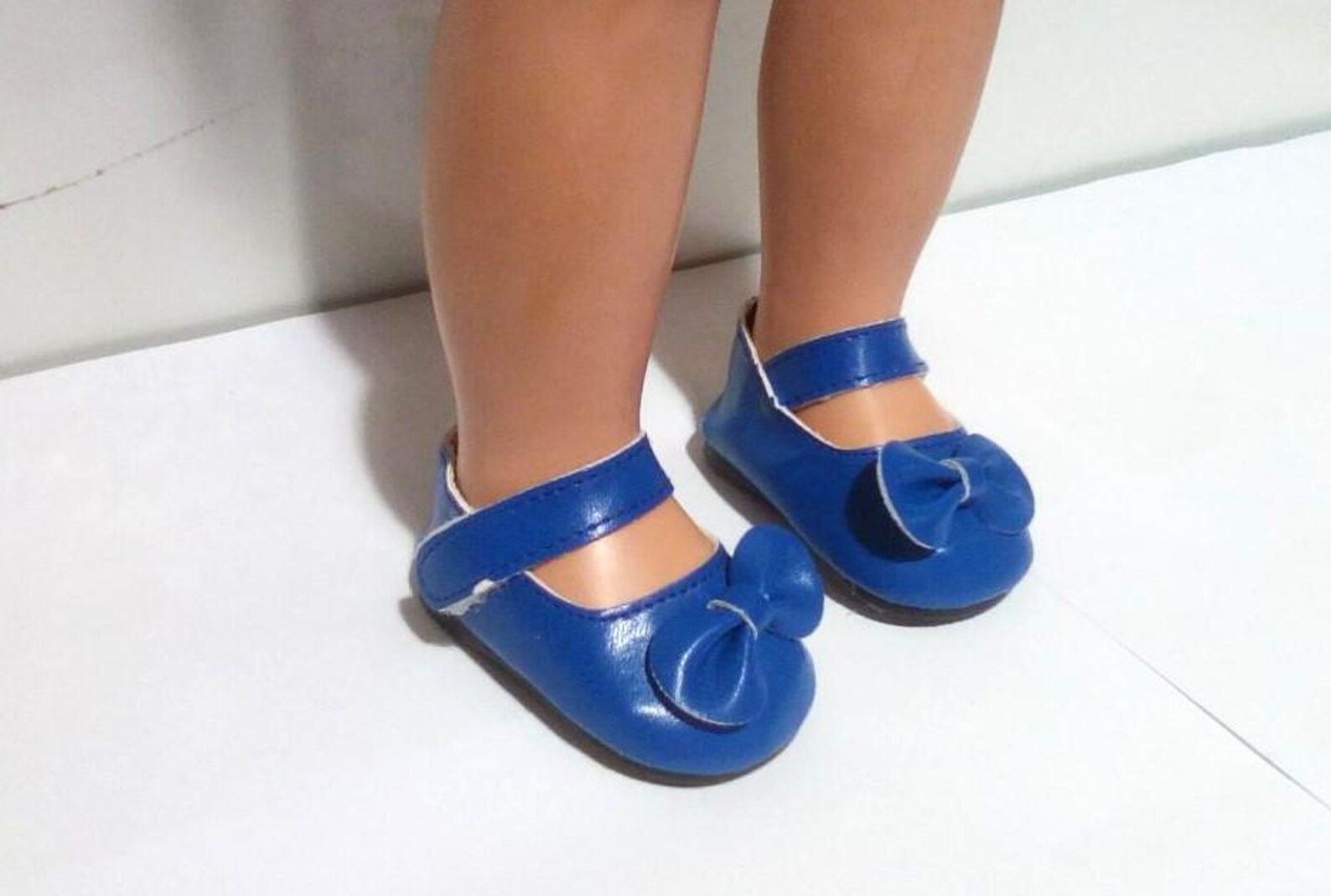 18 Inch Doll Shoe Bright Blue Mary Jane With Bow Fits American Girl ...