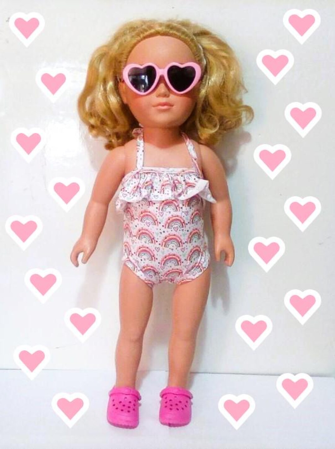18 Inch Doll Bathing Suit - Stretchy - Tie at Neck Bathing Suit With ...